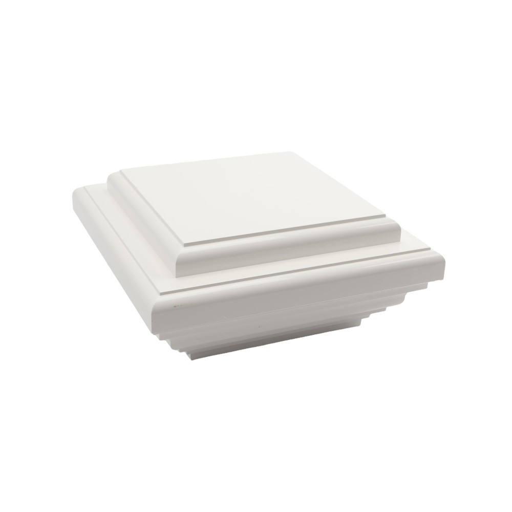 LMT 1415W 8" x 8" New England Vinyl Post Cap - White | Vinyl Fence Fittings
