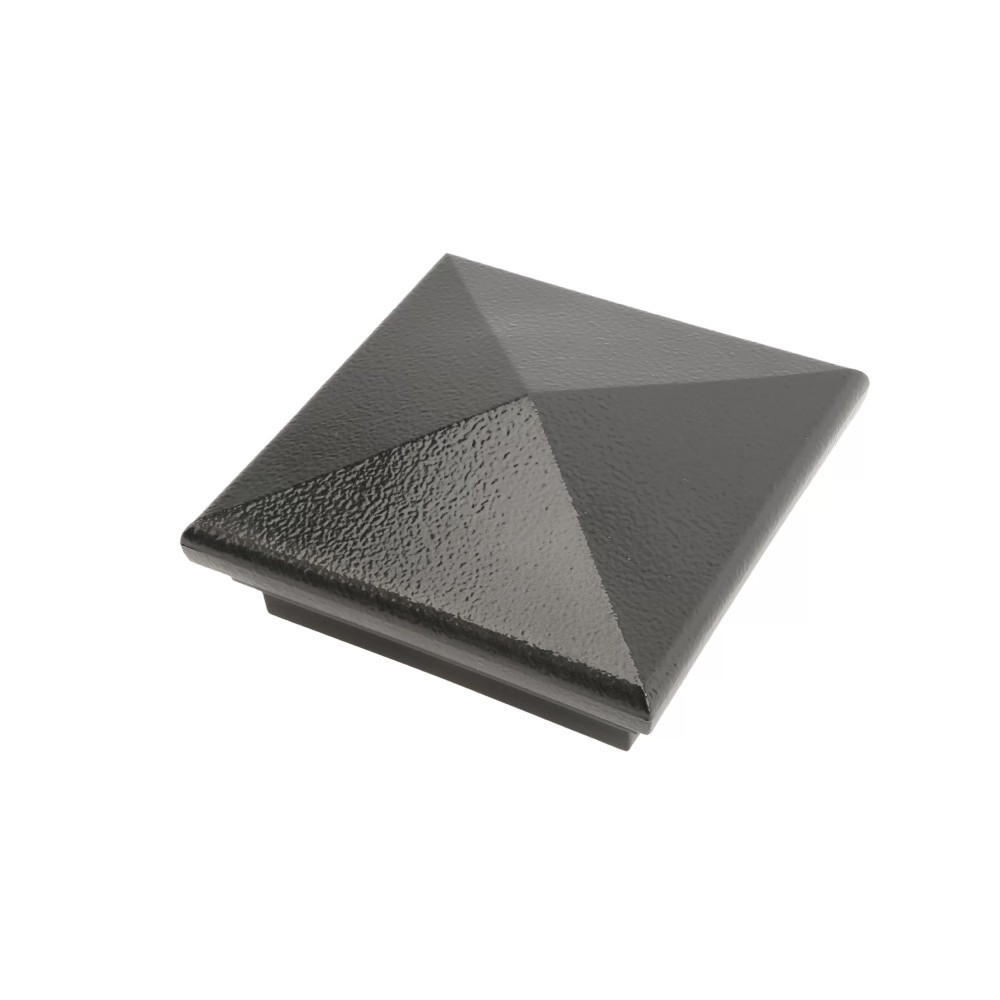 4" x 4" Neptune Style Vinyl Post Cap - Hammertone Black | Vinyl Fence ...