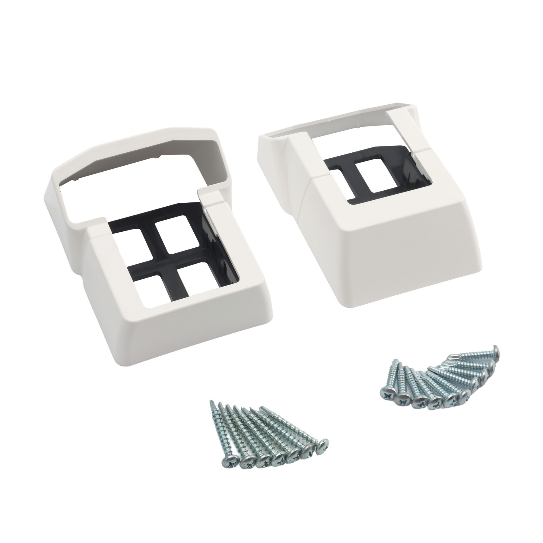 LMT 1619-WHITE T-Rail Covered Stair Bracket Kit For Vinyl Railing (3 ...