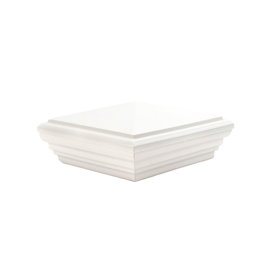 LMT 1233W 4" x 4" Nantucket Vinyl Post Cap - White | Vinyl Fence Fittings