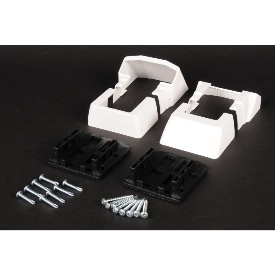 LMT 1619-WHITE T-Rail Covered Stair Bracket Kit For Vinyl Railing (3 ...