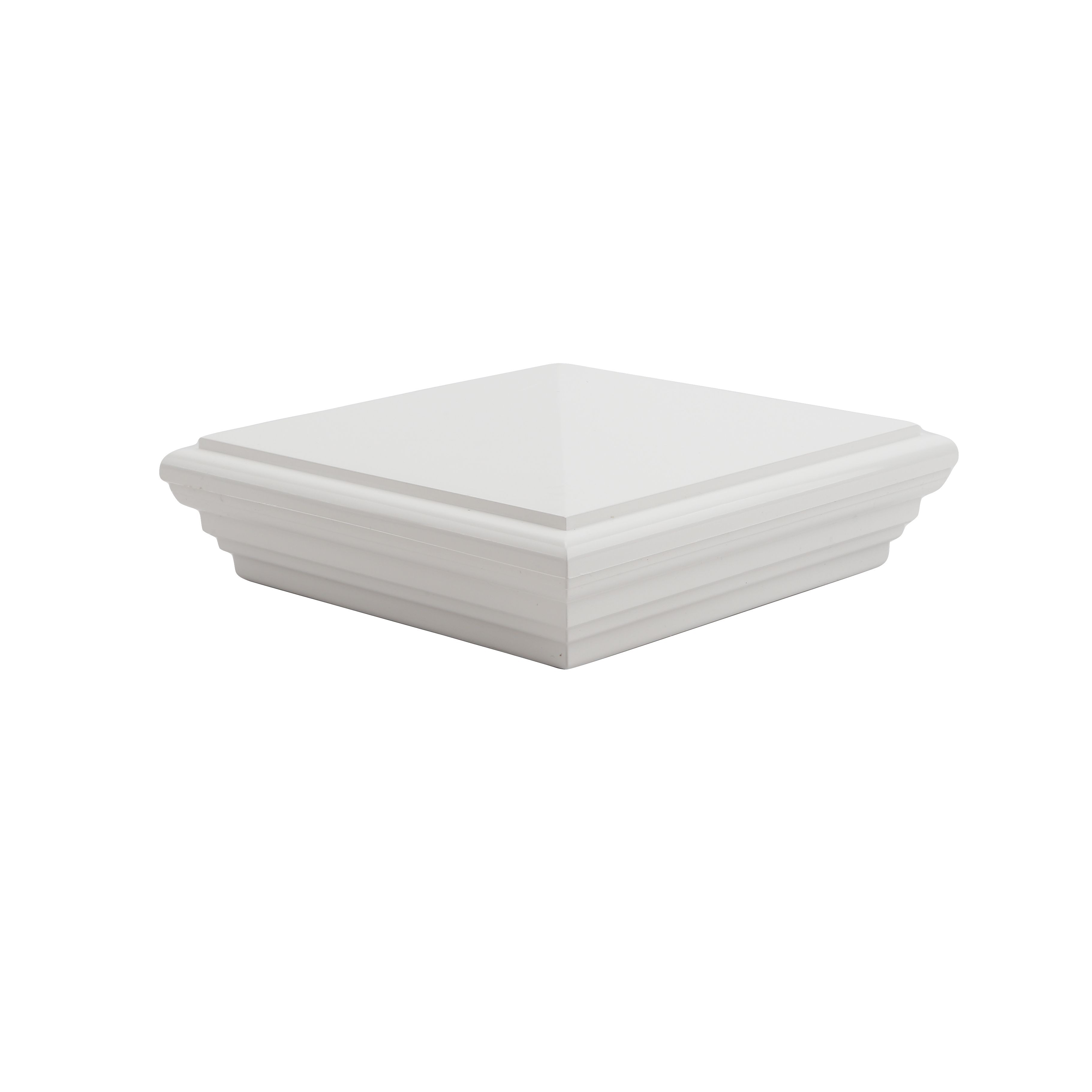 LMT 1236W 5" x 5" Nantucket Vinyl Post Cap - White | Vinyl Fence Fittings