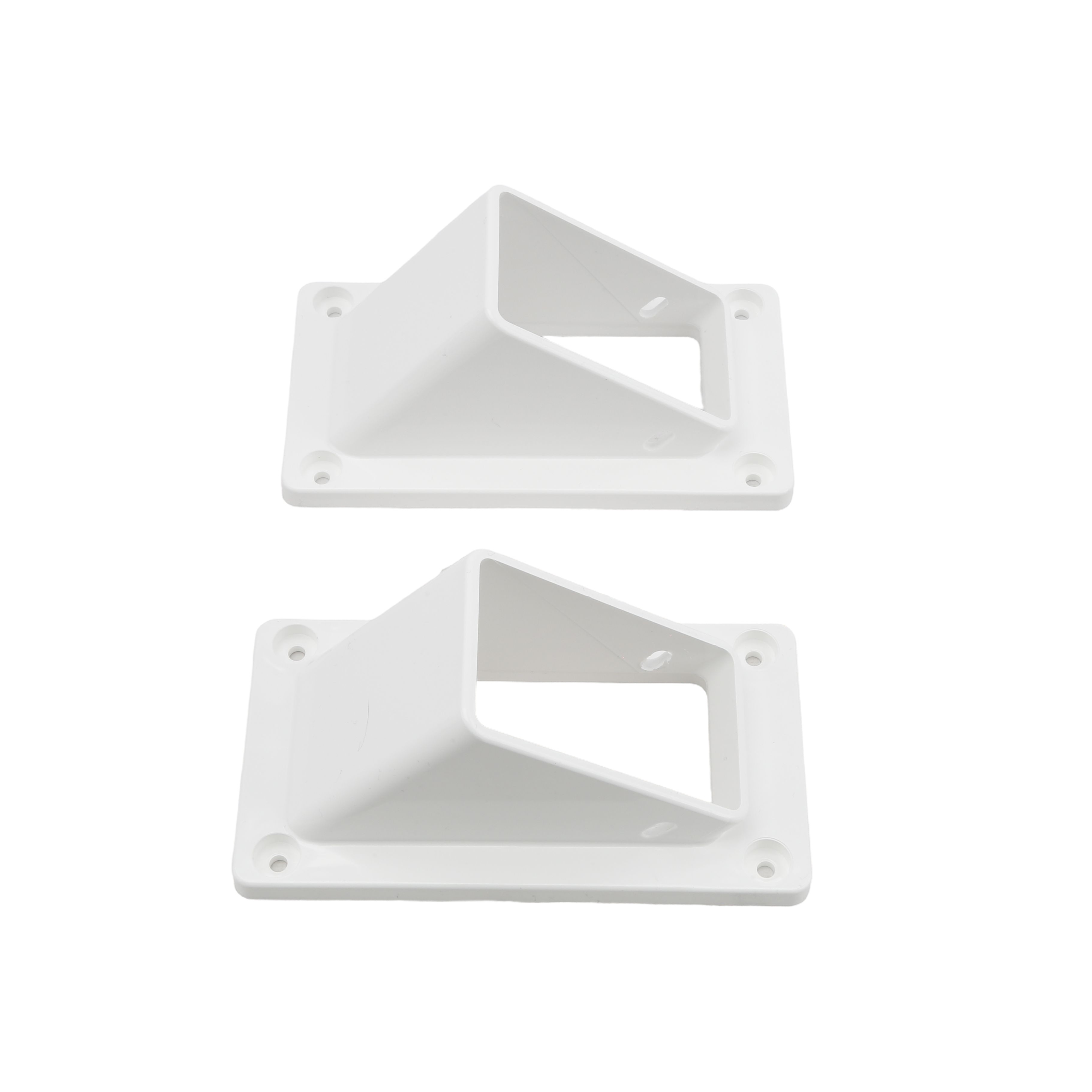 LMT 1276-WHITE 2" x 3 1/2" Stair Rail Handrail Vinyl Bracket Kit For ...
