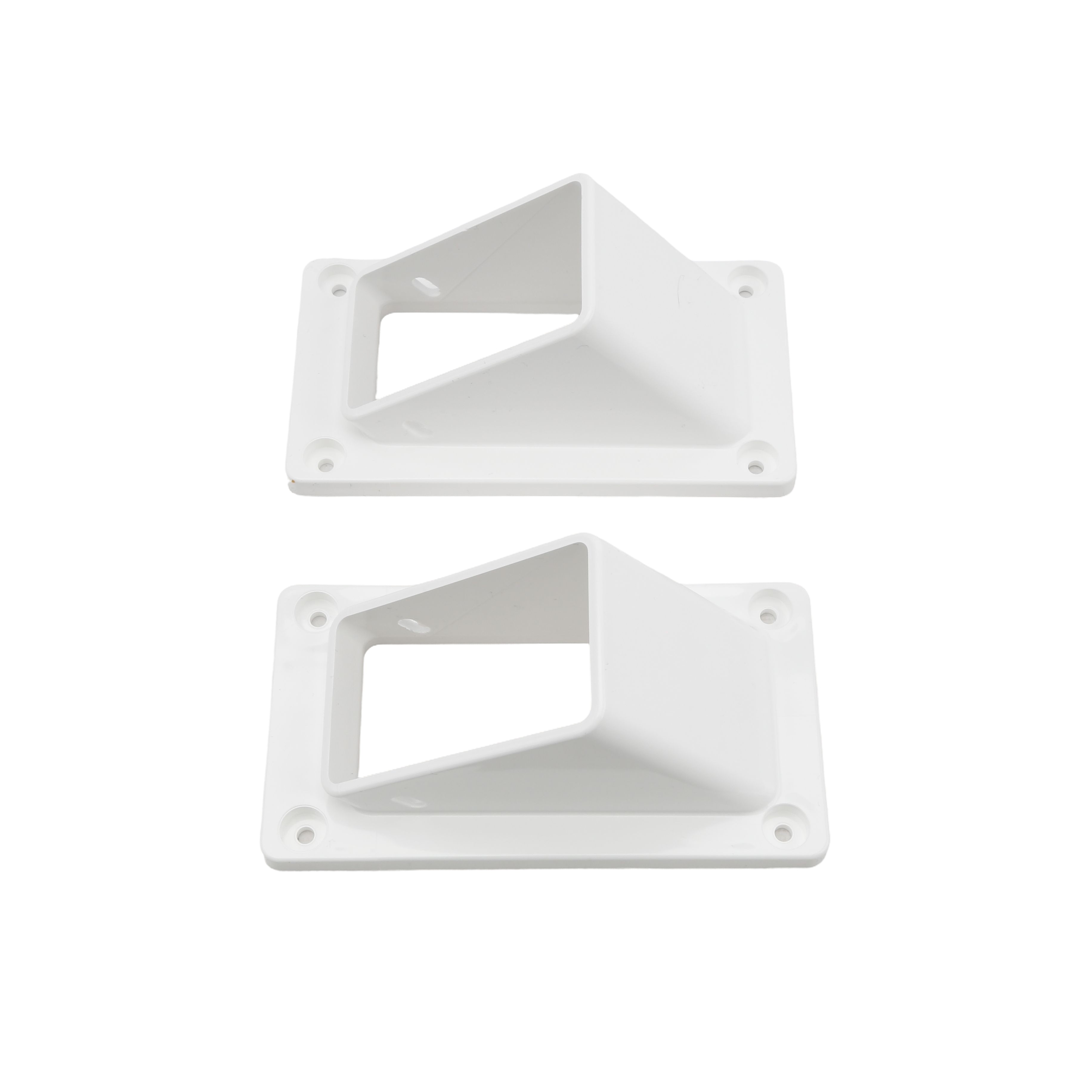 LMT 1276-WHITE 2" x 3 1/2" Stair Rail Handrail Vinyl Bracket Kit For ...