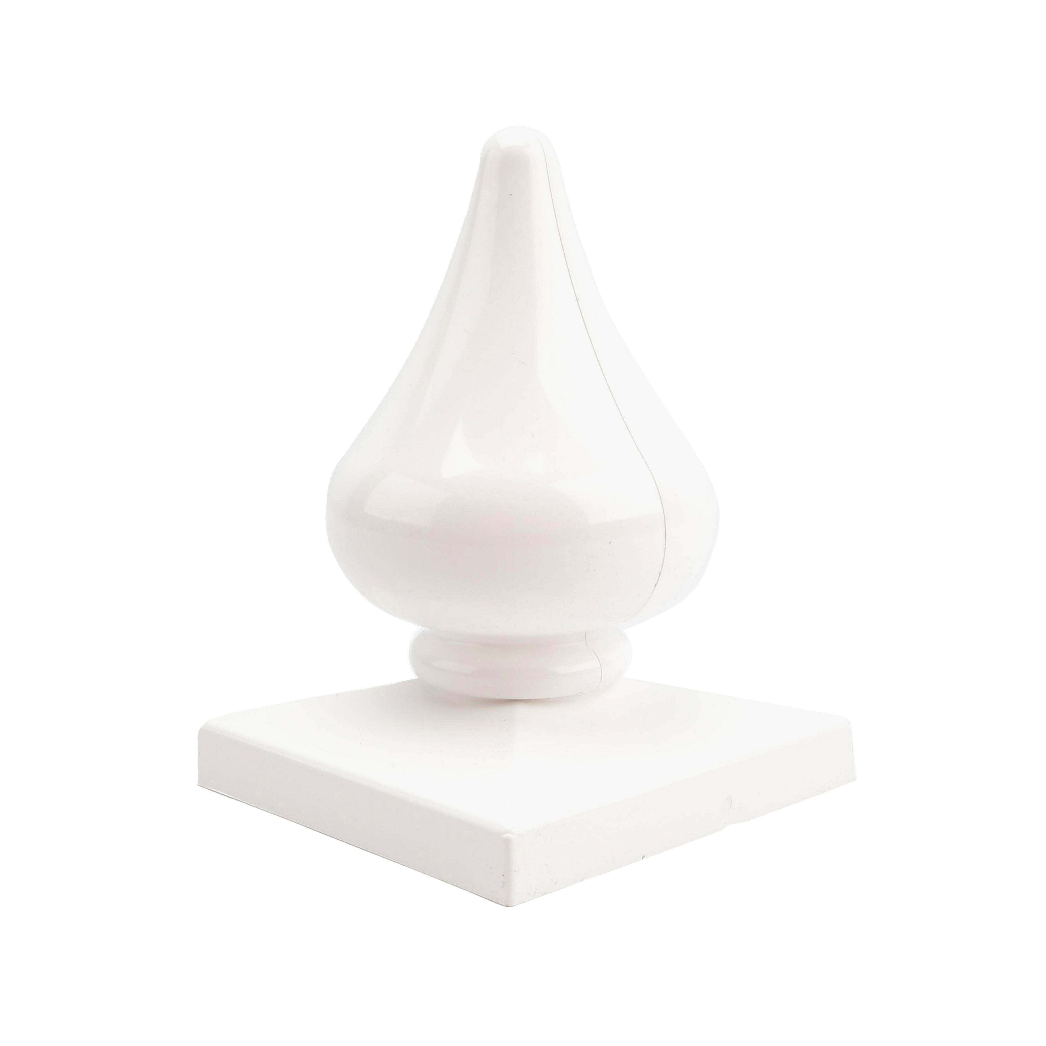 LMT 1349W 5" x 5" Teardrop Vinyl Post Cap - White | Vinyl Fence Fittings