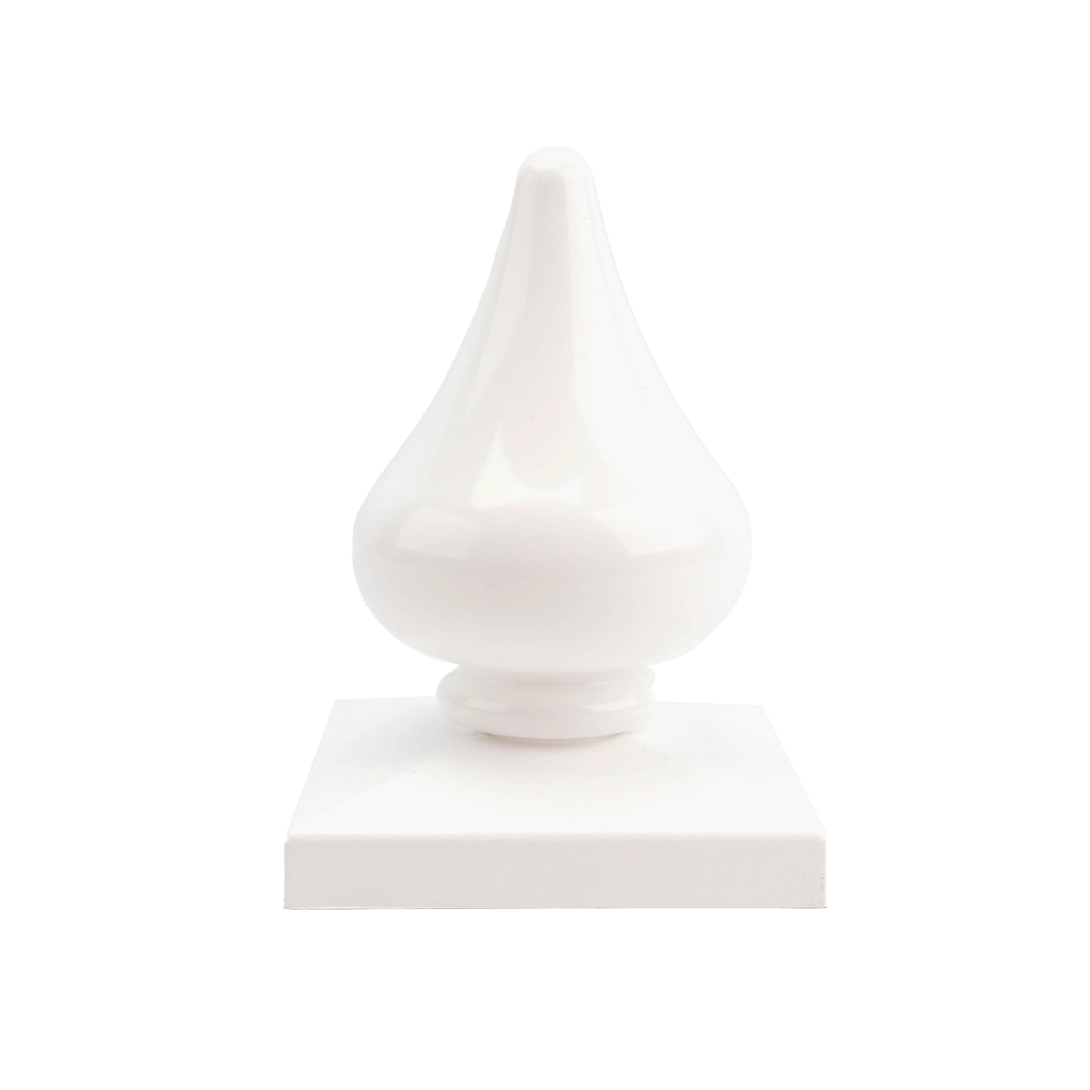 LMT 1349W 5" x 5" Teardrop Vinyl Post Cap - White | Vinyl Fence Fittings