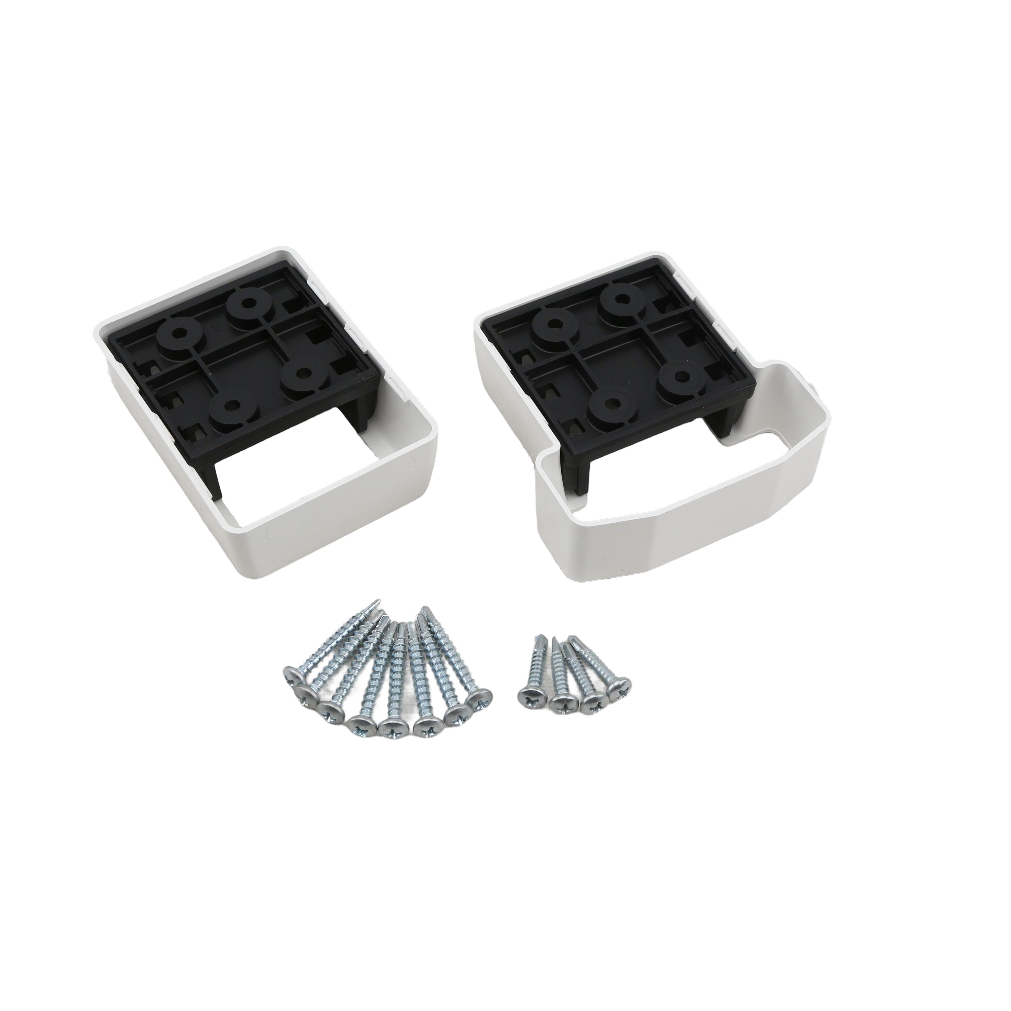 LMT 1394-WHITE T-Rail Covered Handrail Bracket Kit For Vinyl Railing (2 ...