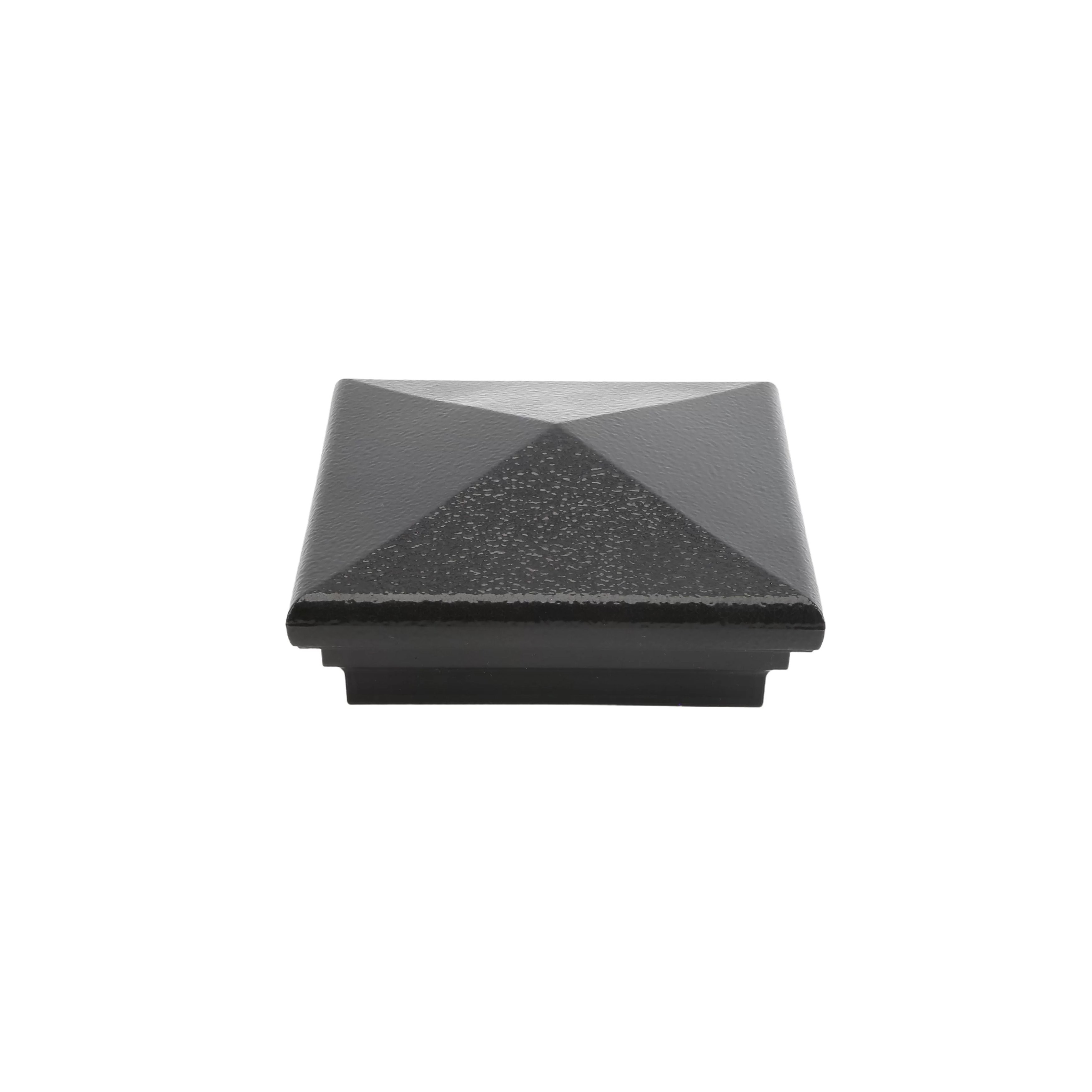 4" x 4" Neptune Style Vinyl Post Cap - Hammertone Black | Vinyl Fence ...