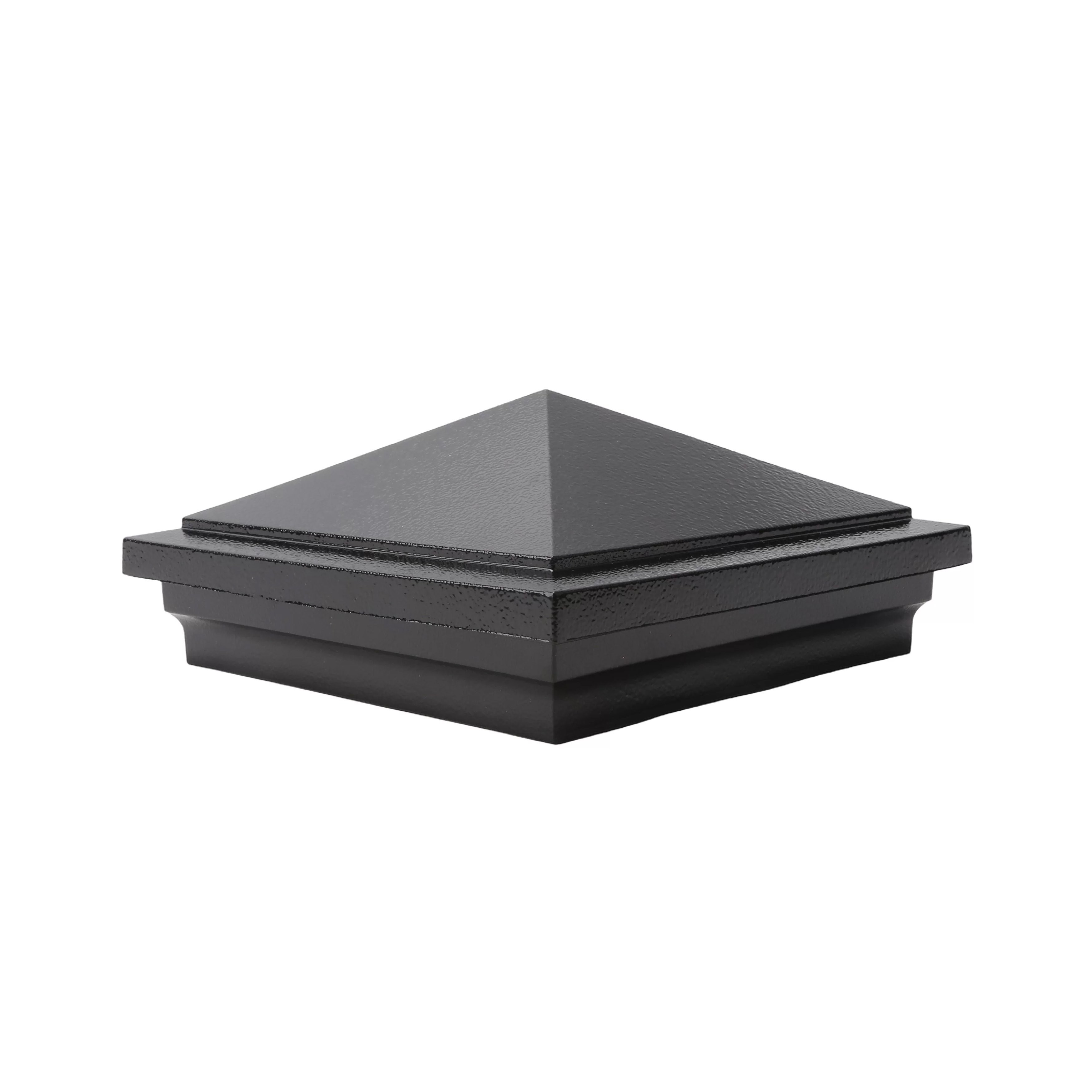 5" x 5" Haven Style Vinyl Post Cap - Hammertone Black | Vinyl Fence ...