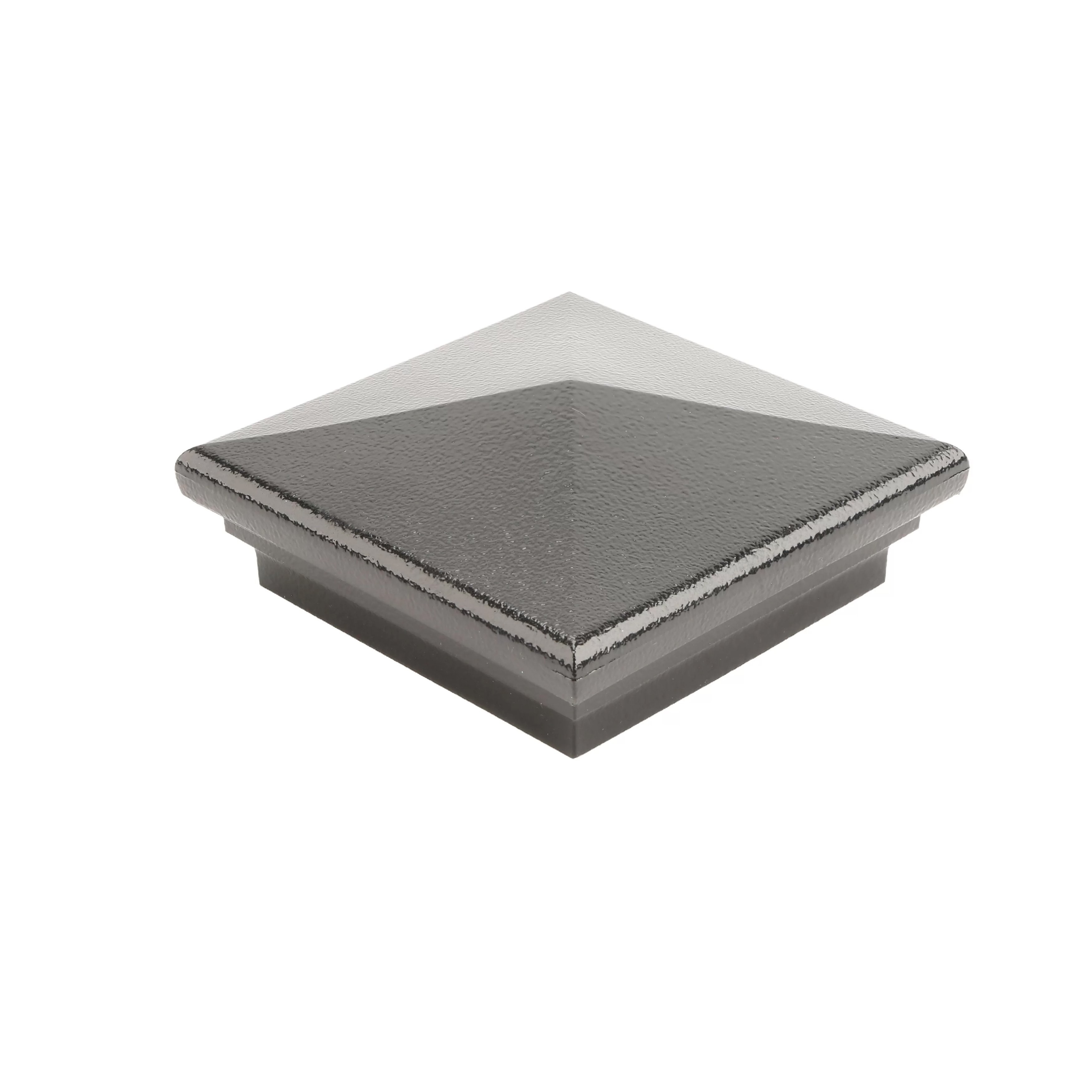 4.5" (4 1/2" x 4 1/2") Neptune Style Vinyl Post Cap - Hammertone Black ...