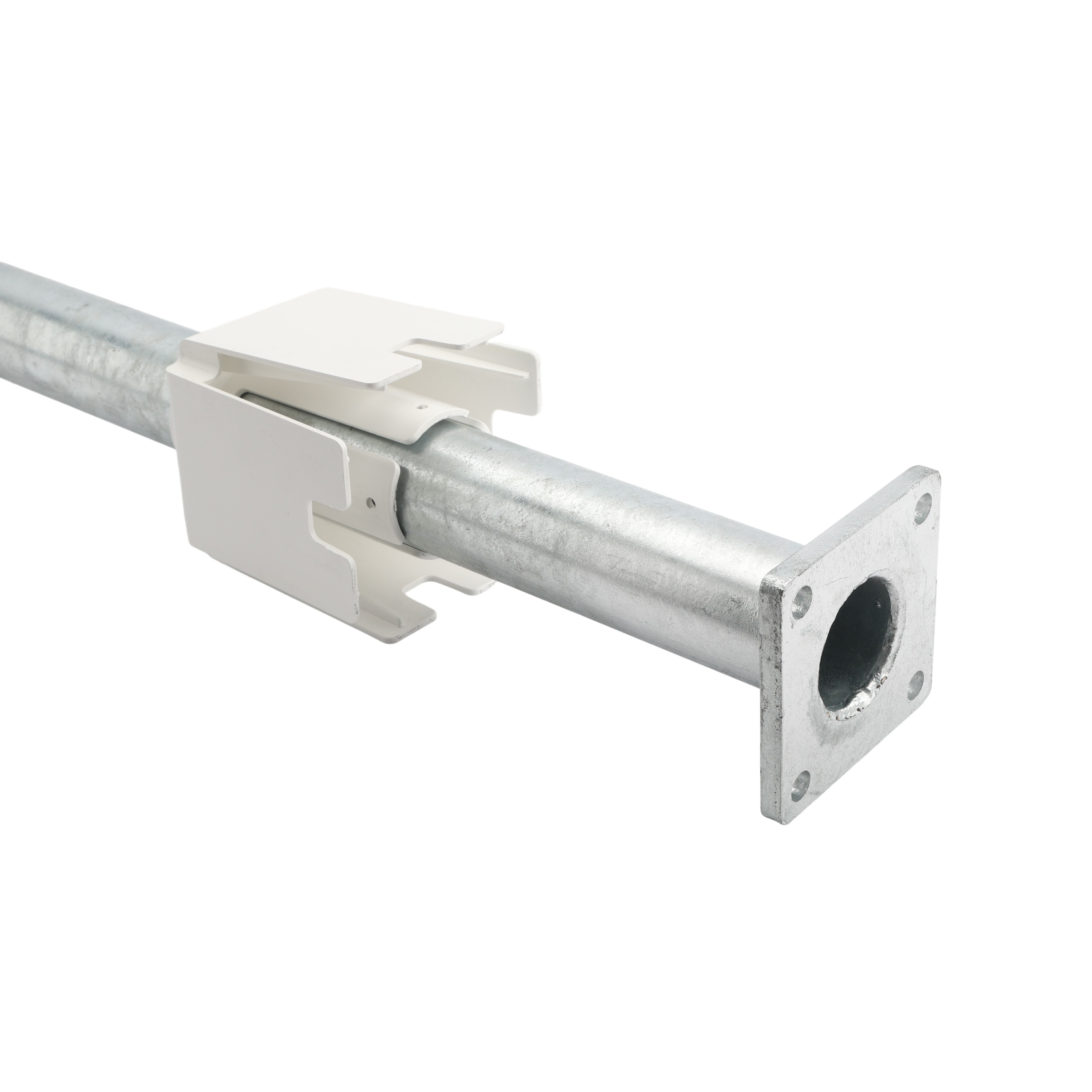 LMT 4" x 48" Schedule 40 Galvanized Steel Rook Fence Post Mount w ...