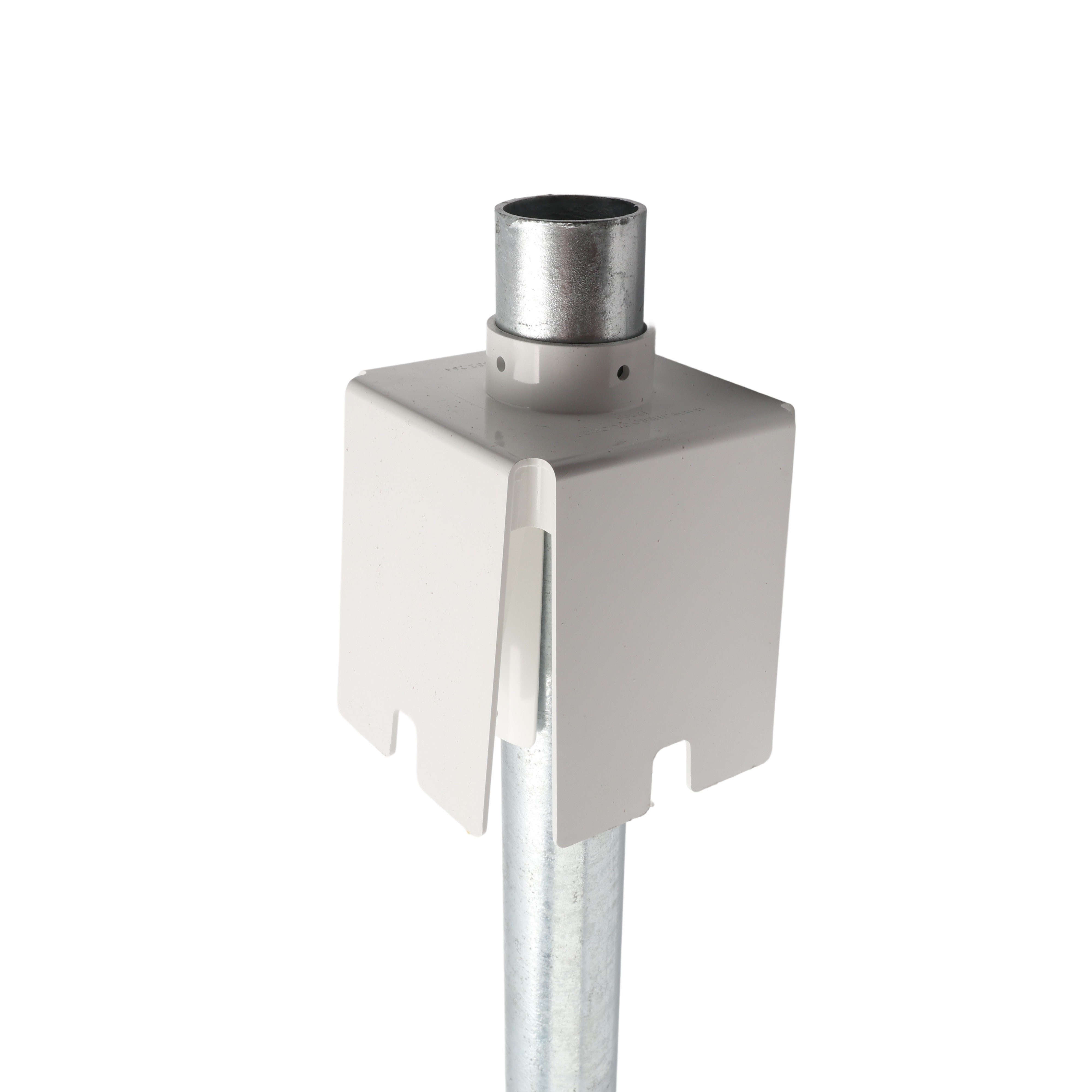 LMT 5" x 48" Schedule 40 Galvanized Steel Rook Fence Post Mount w ...