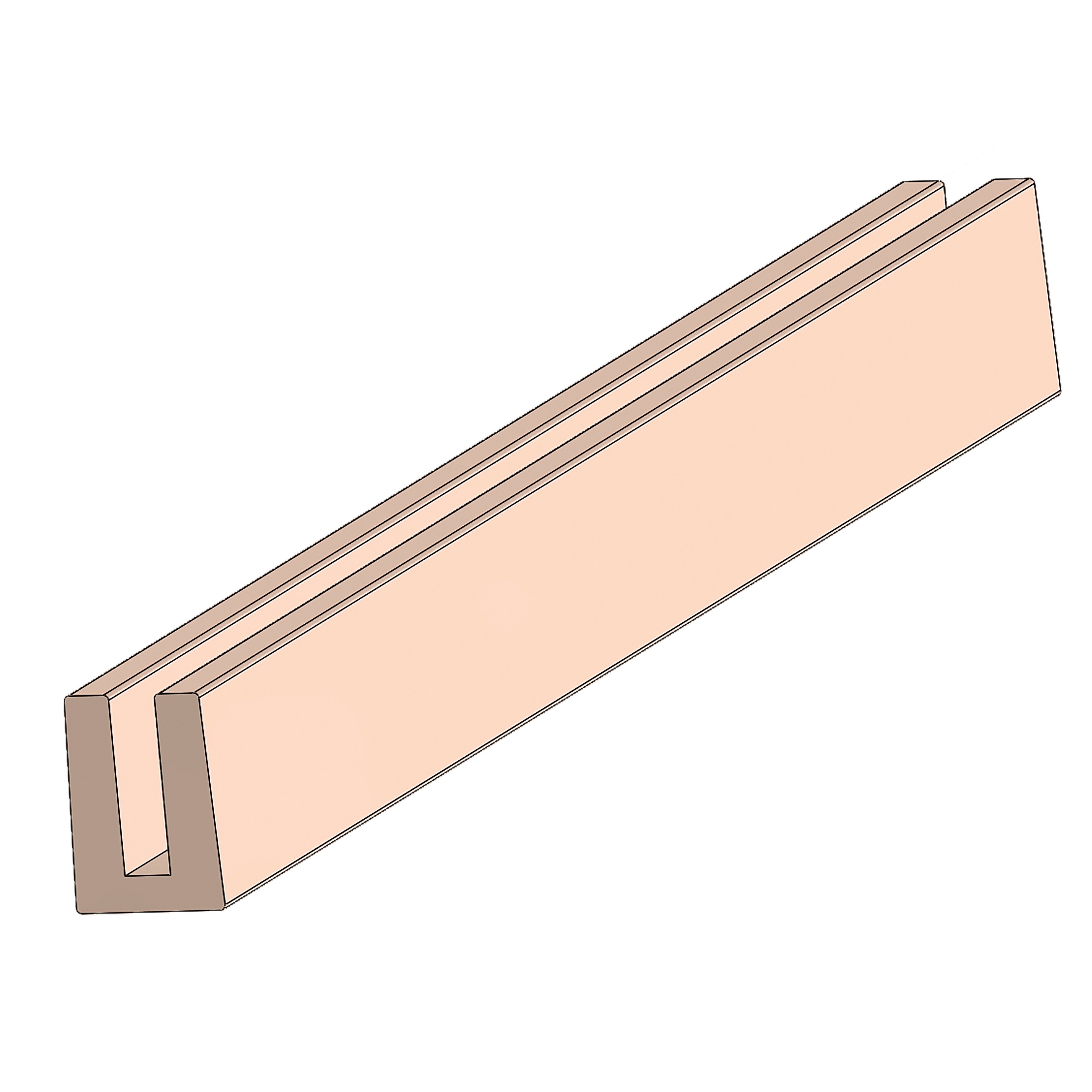 2D Lattice U-Channel 96" (Khaki) | Vinyl Fence Fittings
