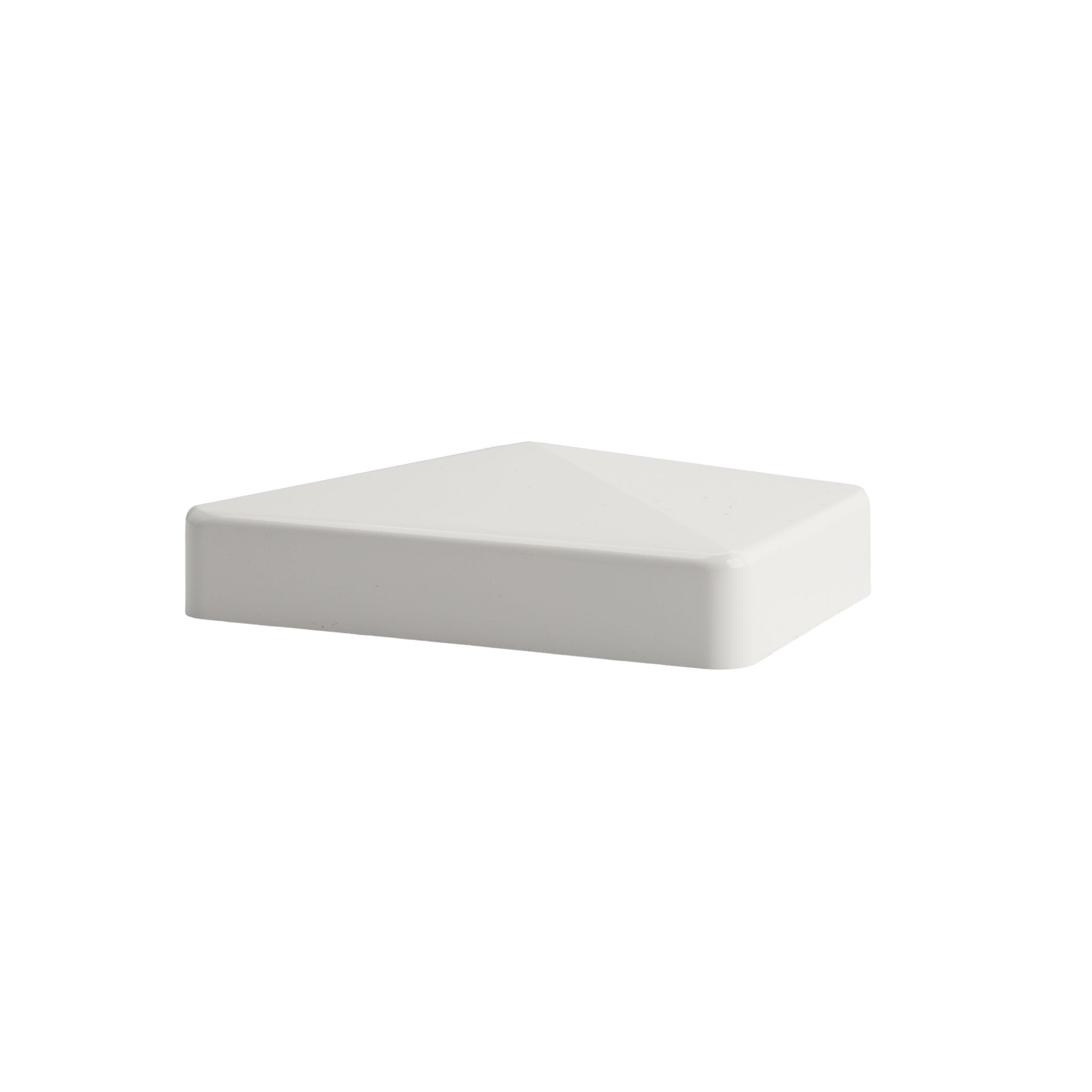LMT 2 1/4" x 3 1/2" External Vinyl End Cap for Vinyl Fence Rails (White ...
