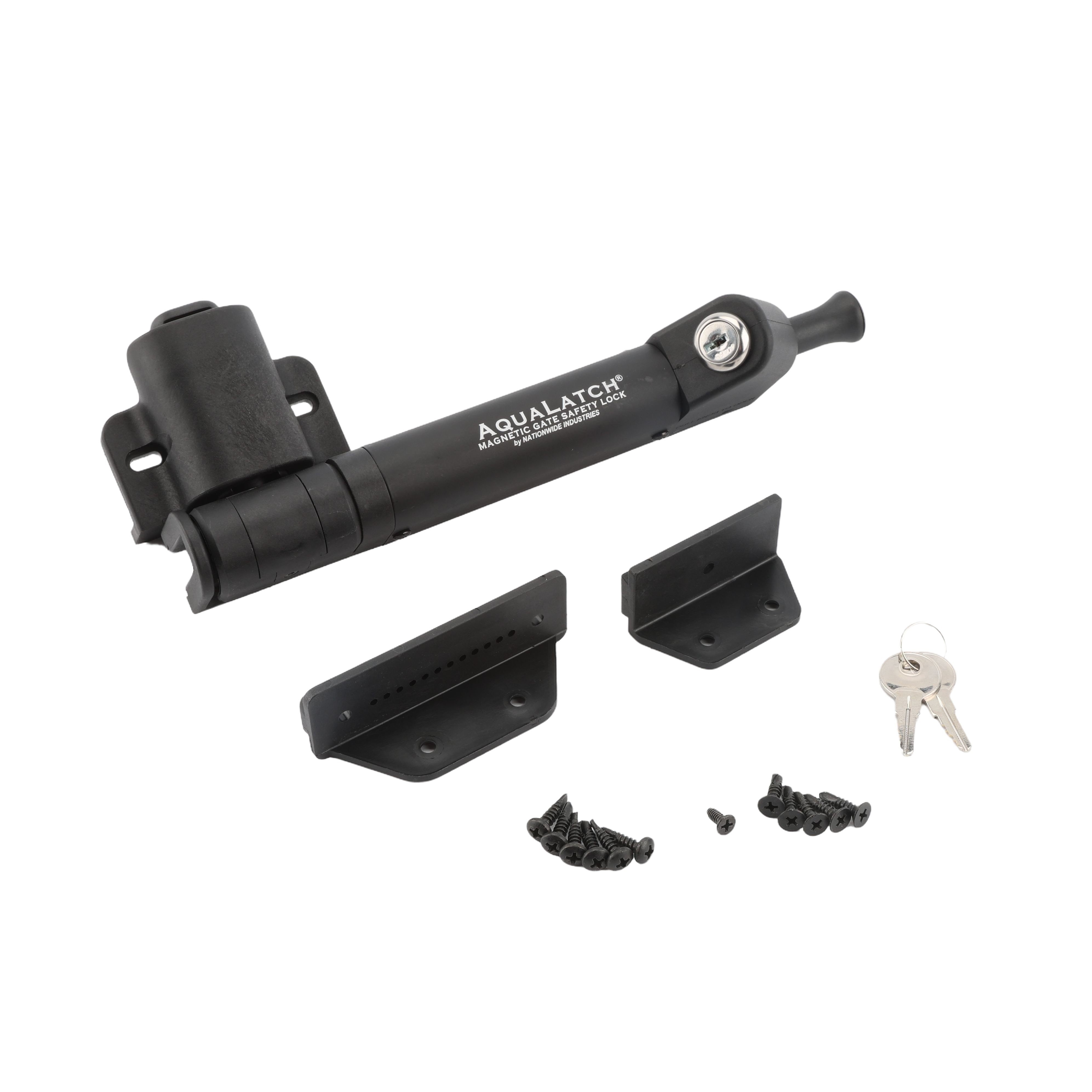 10" Nylon Magnetic Pool Latch Set (Black) | Vinyl Fence Fittings