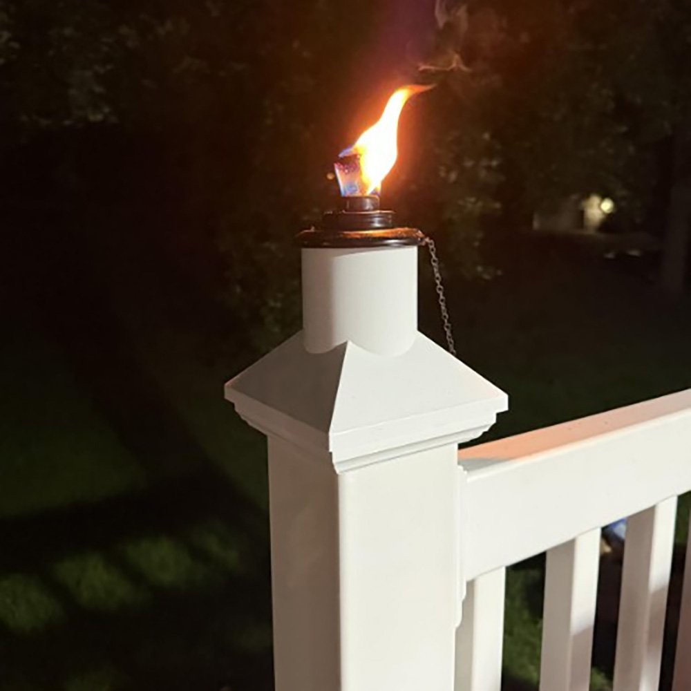 BuzzCap 5" x 5" or 4" x 4" Mosquito Tiki Torch Post Cap - White | Vinyl ...