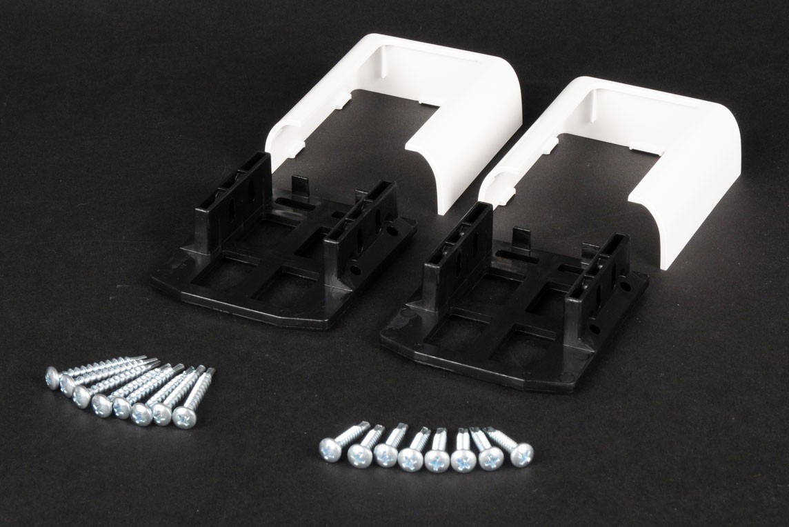 LMT 1570-WHITE 2" x 3 1/2" Capped Rail Bracket Kit For Vinyl Railing (2 ...