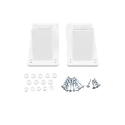 LMT 1276-WHITE 2" x 3 1/2" Stair Rail Handrail Vinyl Bracket Kit For ...