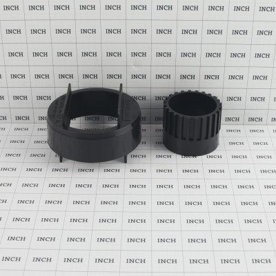 4" Adjustable 2-Piece Post Socket Adjustable Pocket Rail Vinyl Fence ...